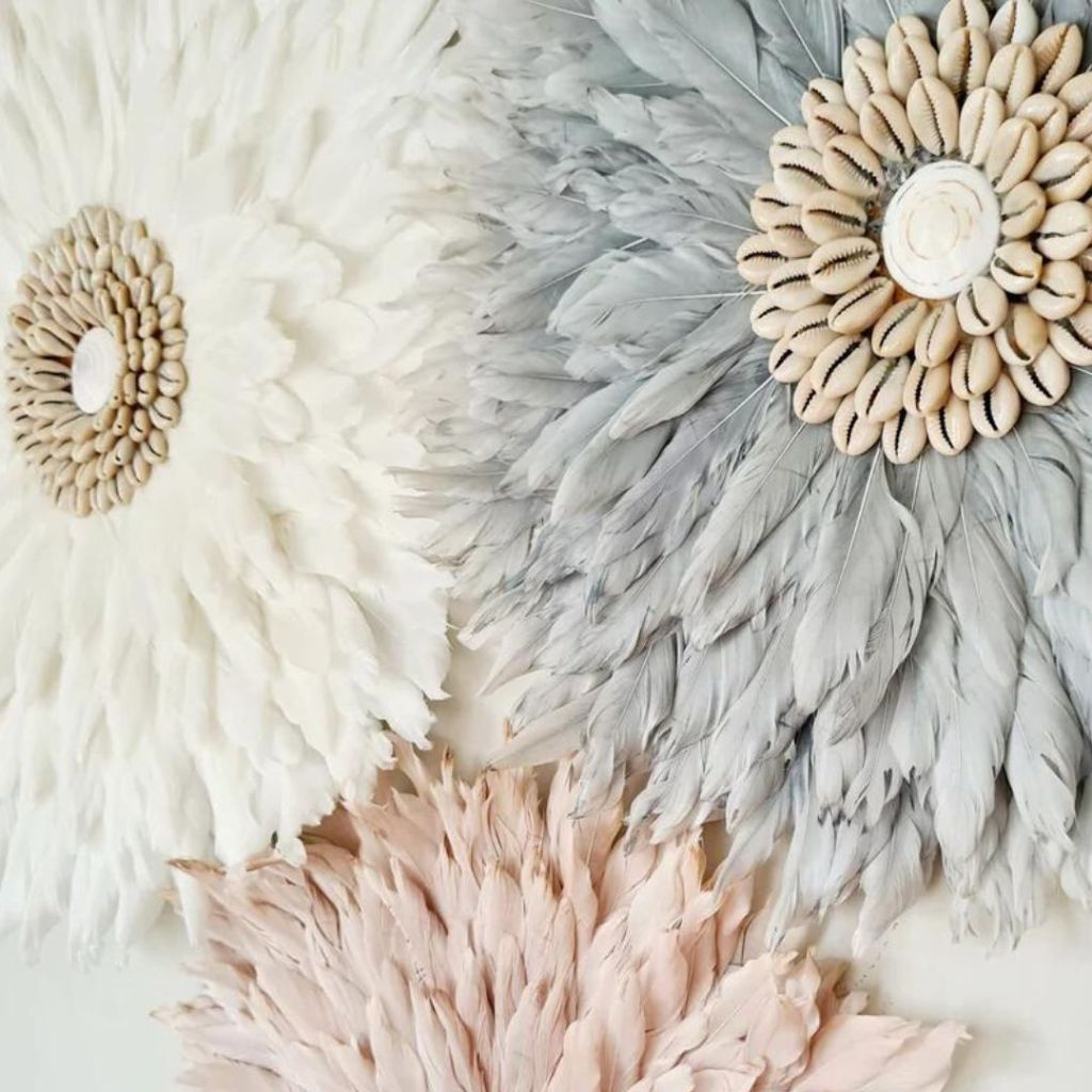 Juju Clusters NZ | Feather Wall Art Sets Handmade in Bali | Home Story