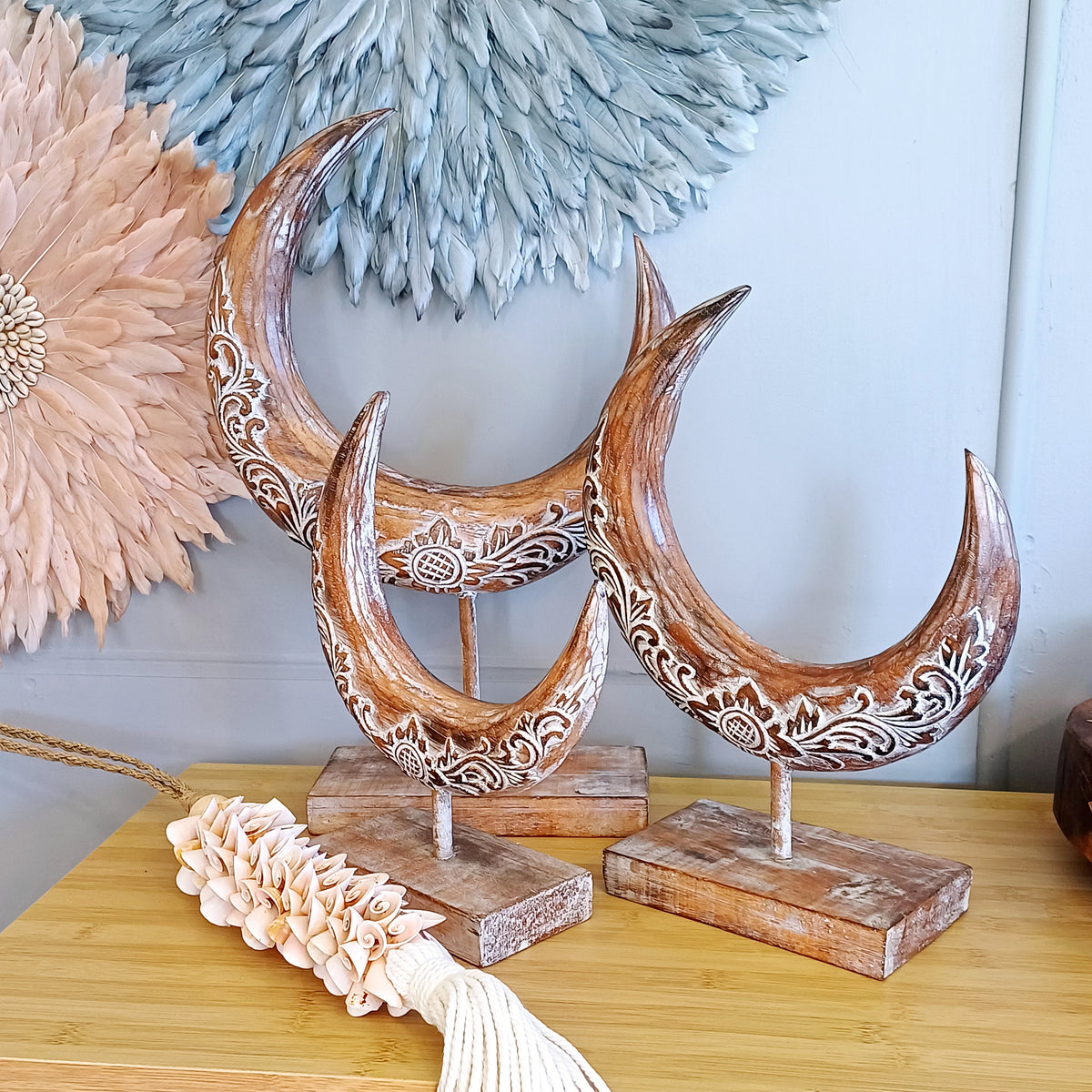 Handcrafted Wooden Moon Set | Home Story