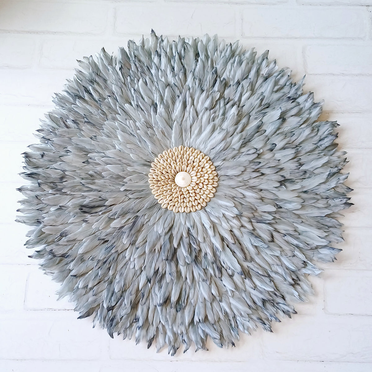 XL Grey Juju – Handmade Feather Wall Art | Home Story