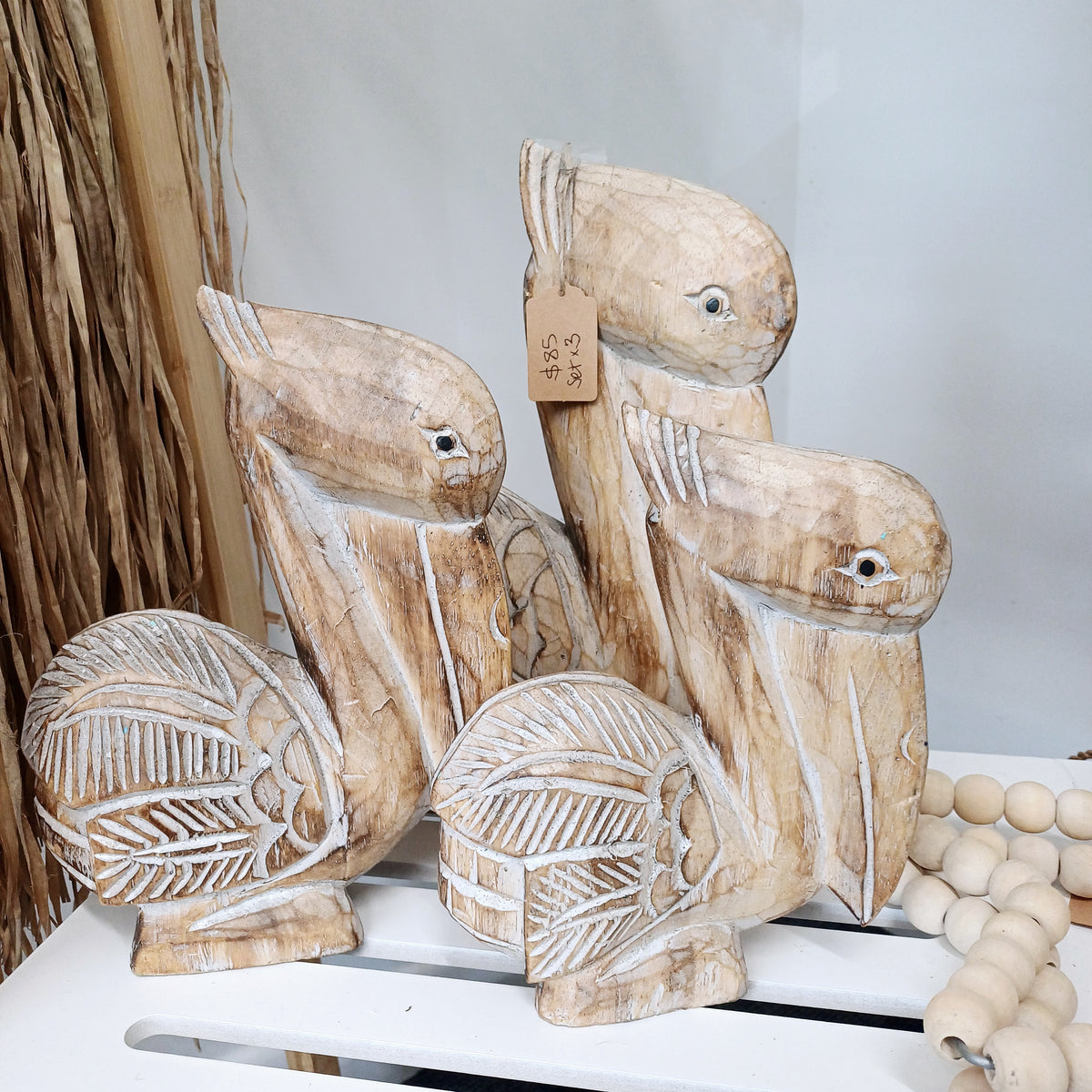 Handcrafted Wooden Pelican Set | Home Story