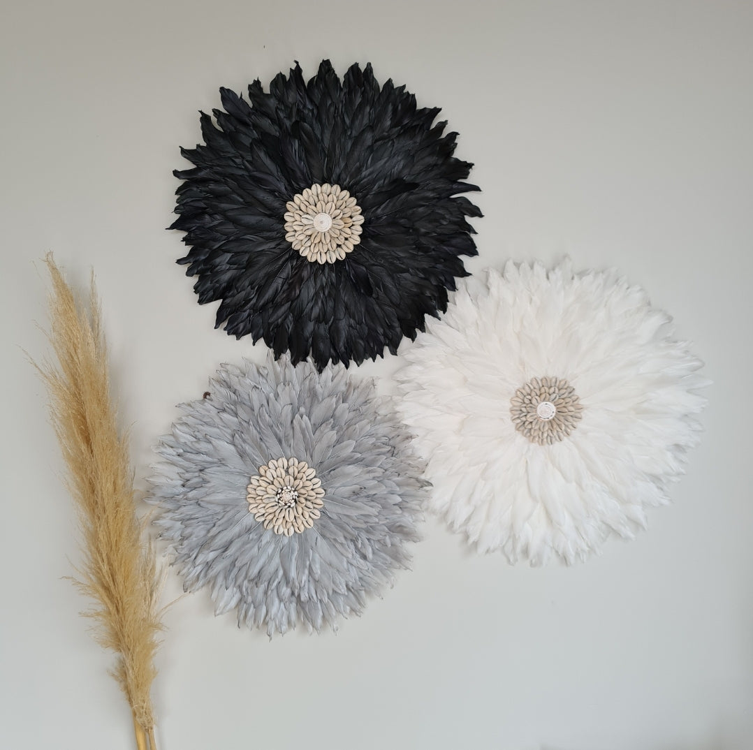 Medium Black, White & Grey Juju Cluster – Handcrafted Wall Art | Home Story