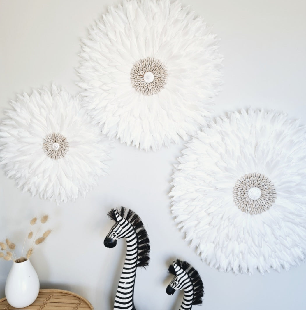 Pure White Juju Cluster – Feather Wall Art | Home Story