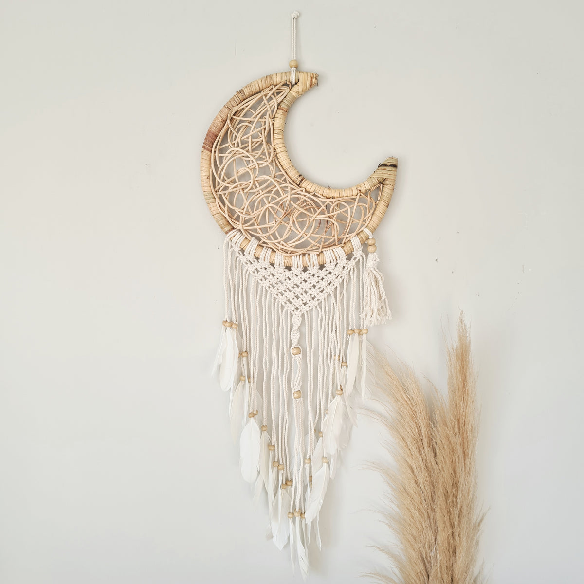 Rattan Moon Wall Hanging - Handcrafted Natural Wall Decor | Home Story